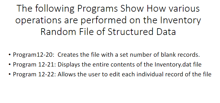 Solved Inventory File Management System • Write a program | Chegg.com