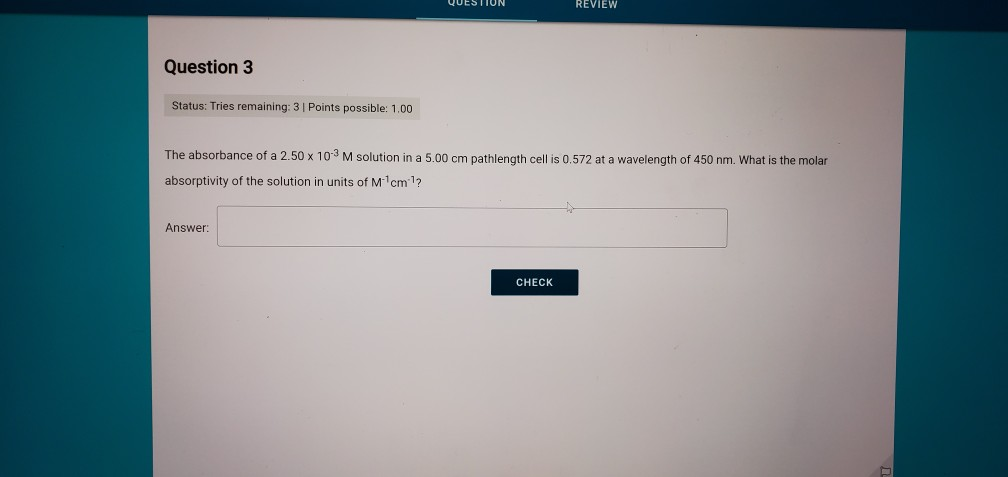 Solved QUESTION REVIEW Question 10 Status: Tries remaining: | Chegg.com