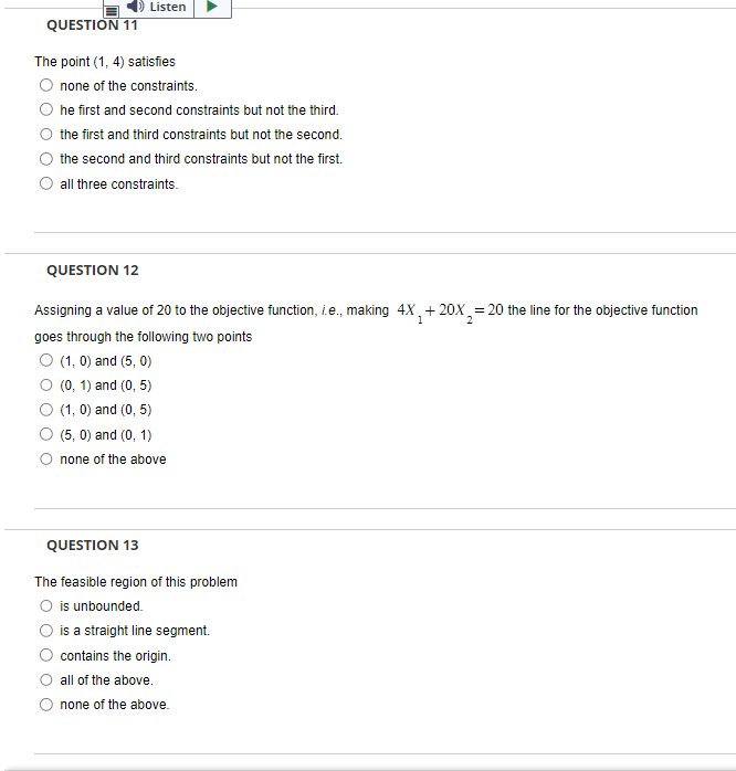 Solved Use the following scenario and data for questions 11 | Chegg.com