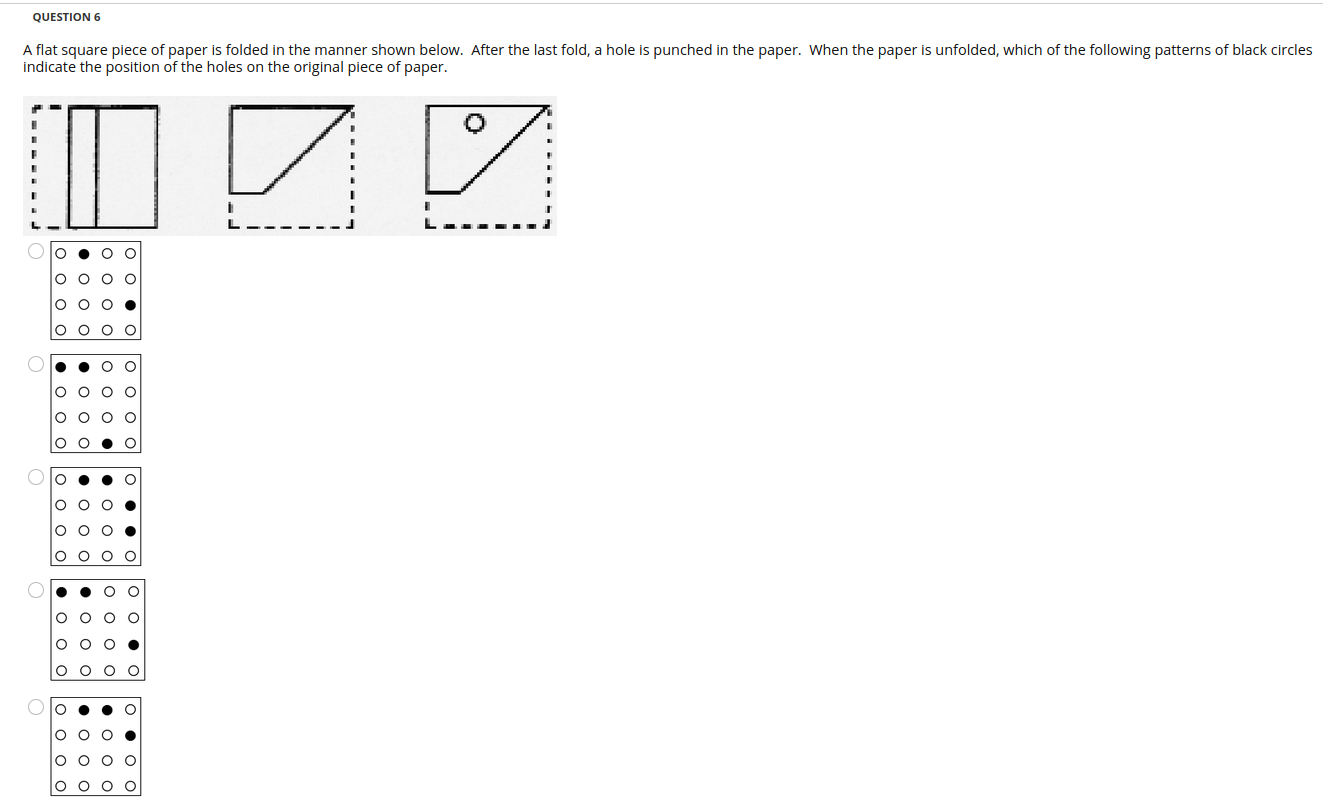 Solved QUESTION 6 A flat square piece of paper is folded in | Chegg.com