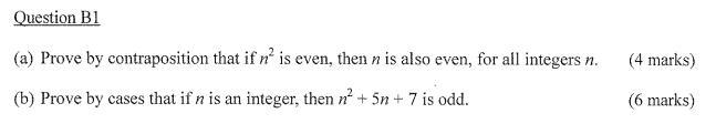 Solved (a) Prove by contraposition that if n2 is even, then | Chegg.com