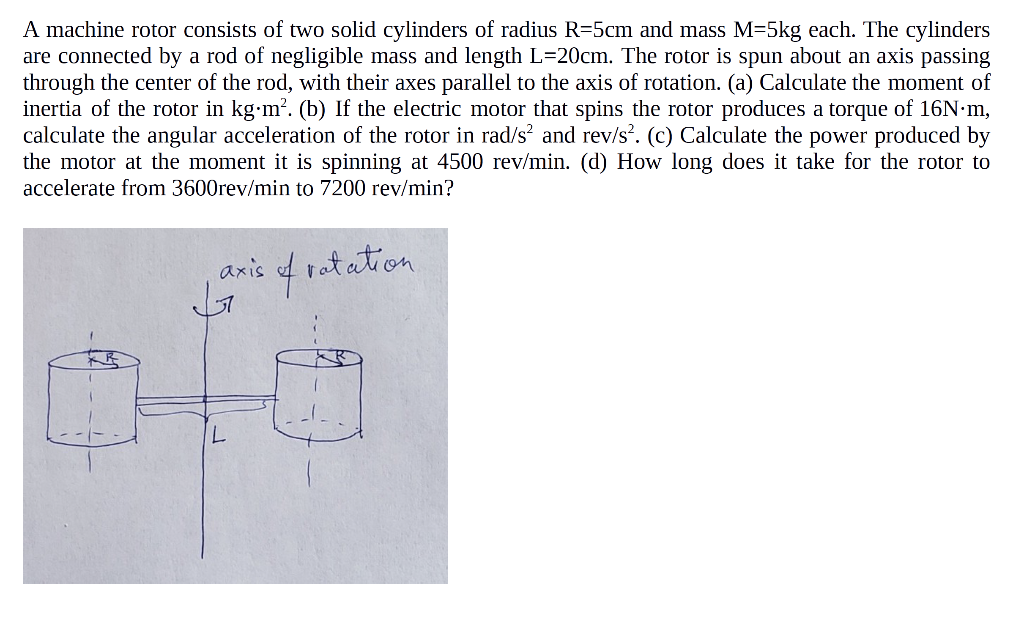 Solved A machine rotor consists of two solid cylinders of | Chegg.com