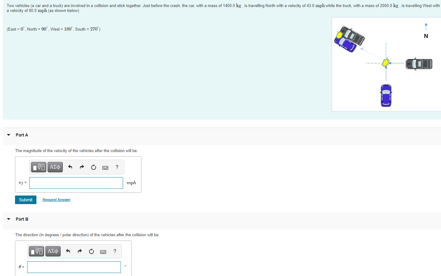 Solved Two Vehicles A Car And A Truck Are Involved In A Chegg