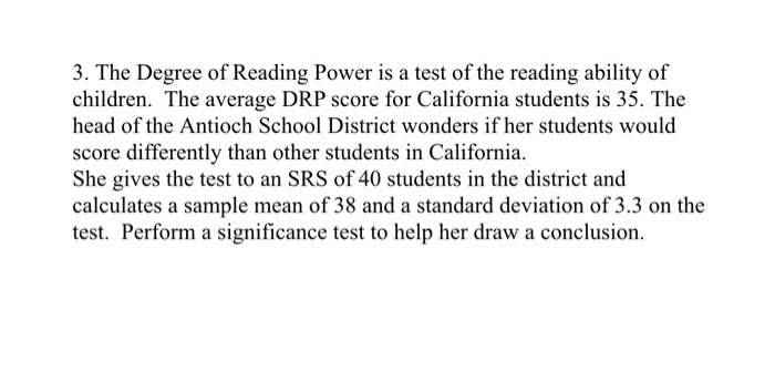 Solved 3. The Degree of Reading Power is a test of the | Chegg.com