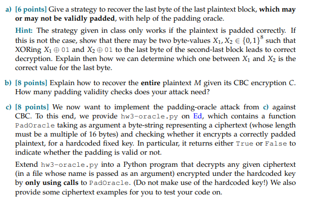 Solved In Class We Have Seen An Example Of A Padding Oracle