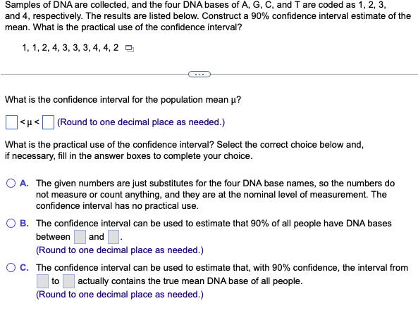 Solved Samples of DNA are collected, and the four DNA bases | Chegg.com