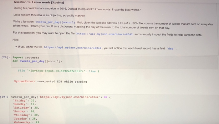 Solved Question 1a: I know words (3 points] During his | Chegg.com