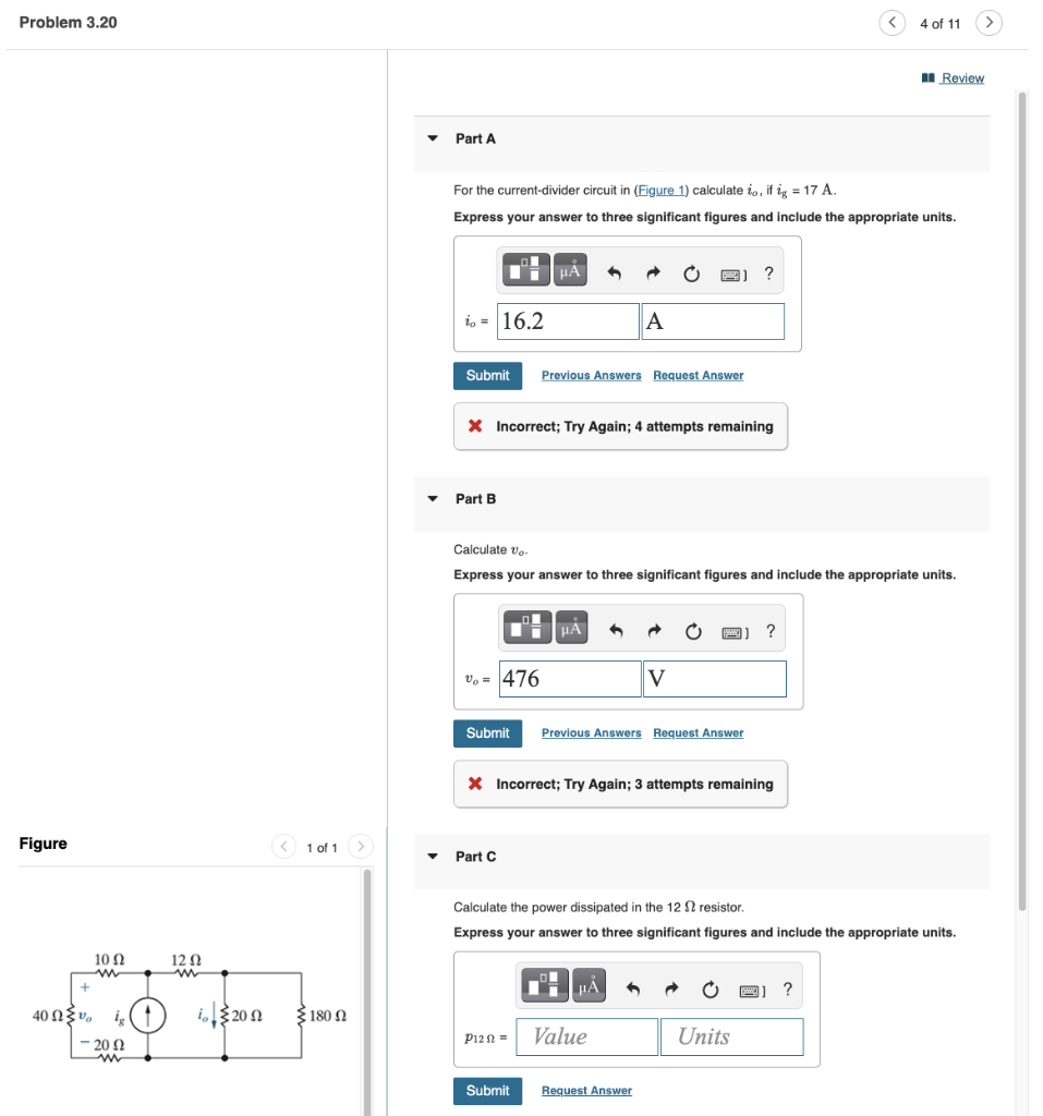 Solved For The Current Divider Circuit In Calculate Io If
