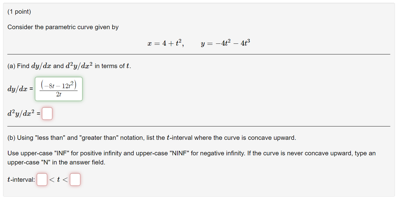 Solved Consider the parametric curve given by | Chegg.com