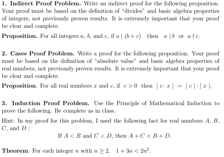 Solved 1. Indirect Proof Problem. Write an indirect proof | Chegg.com
