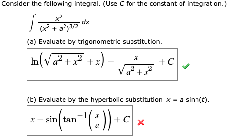 Solved Consider the following integral. (Use C for the | Chegg.com