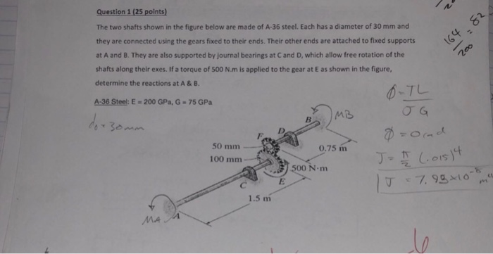Solved Question 1 (25 points) The two shafts shown in the | Chegg.com