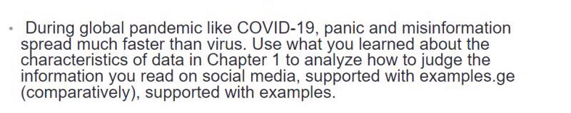 Solved Characteristics of Data • Accurate • Timely • | Chegg.com