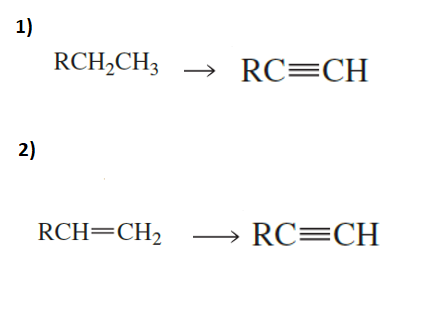Solved 1) RCH2CH3 RC=CH 2) RCH=CH2 RC=CH | Chegg.com