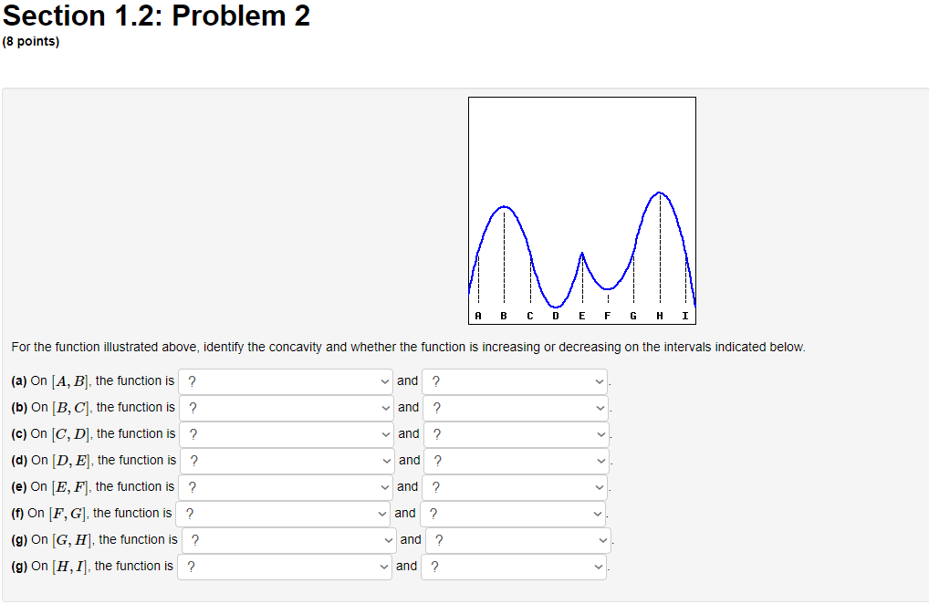 Solved Section 1.2: Problem 2 (8 points) For the function | Chegg.com
