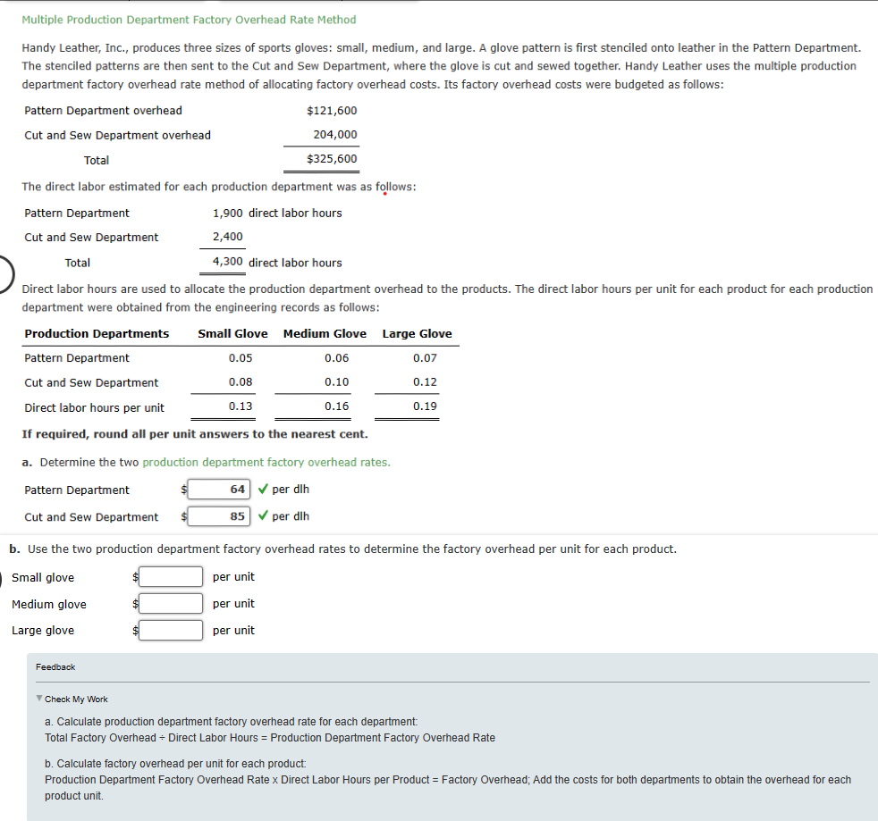 Solved Multiple Production Department Factory Overhead Rate | Chegg.com