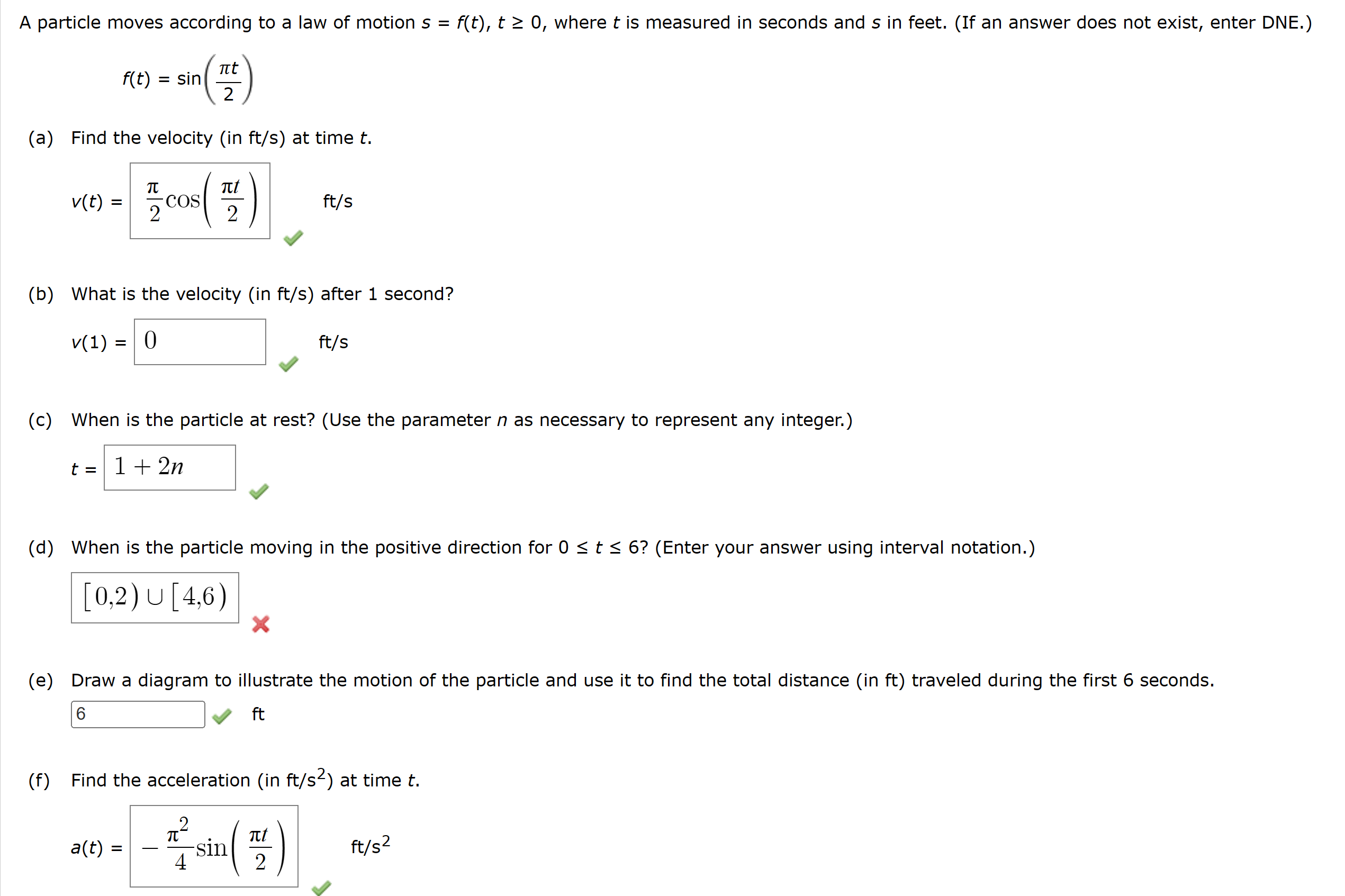 Solved A particle moves according to a law of motion | Chegg.com