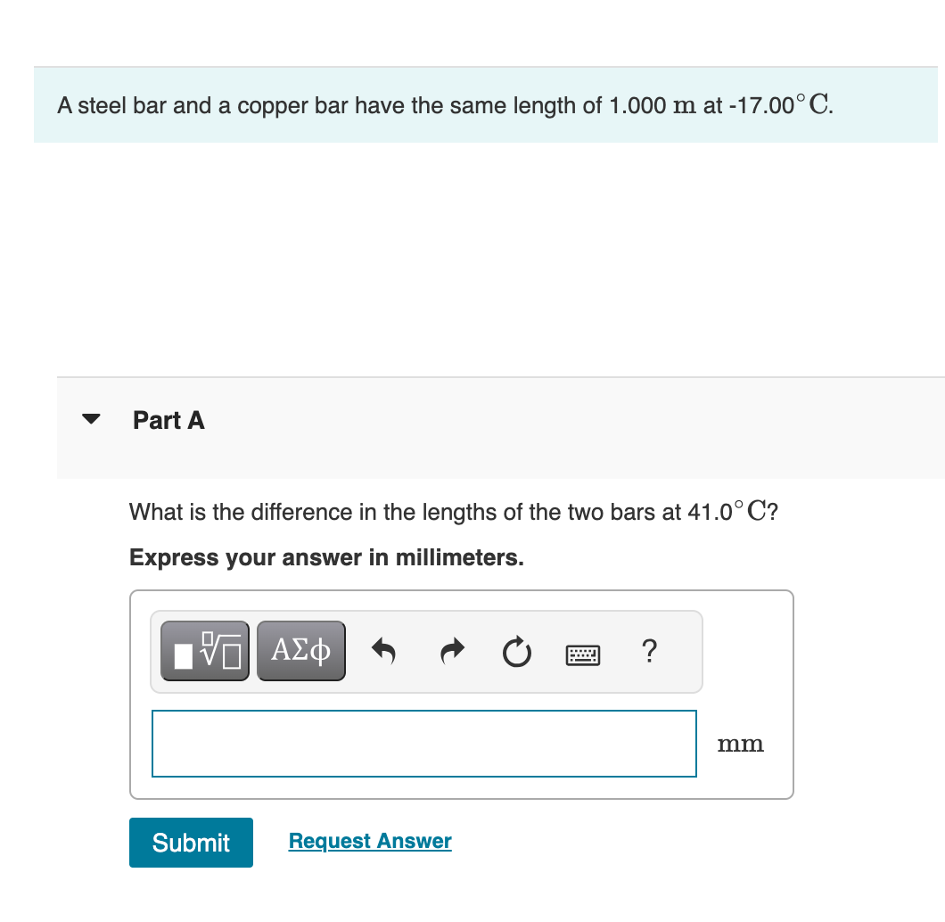 Solved A steel bar and a copper bar have the same length of | Chegg.com