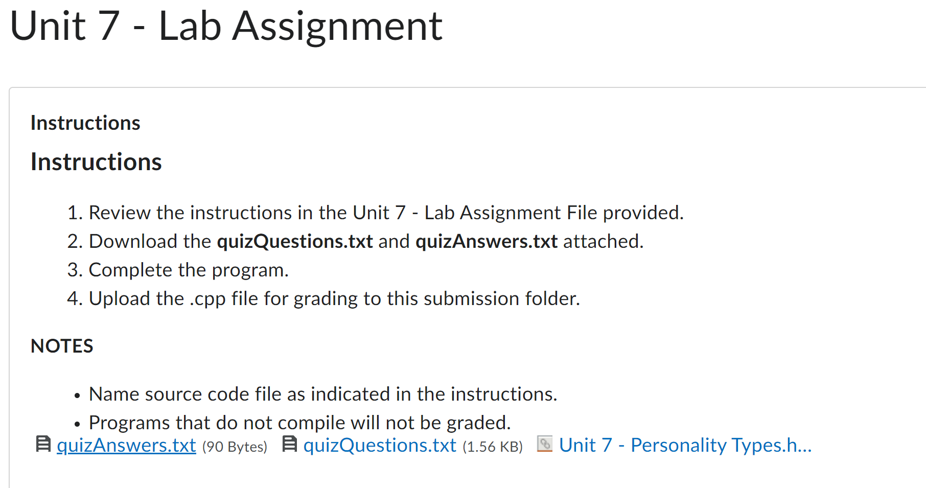 Solved (i) personality.cpp Here are four animals that | Chegg.com