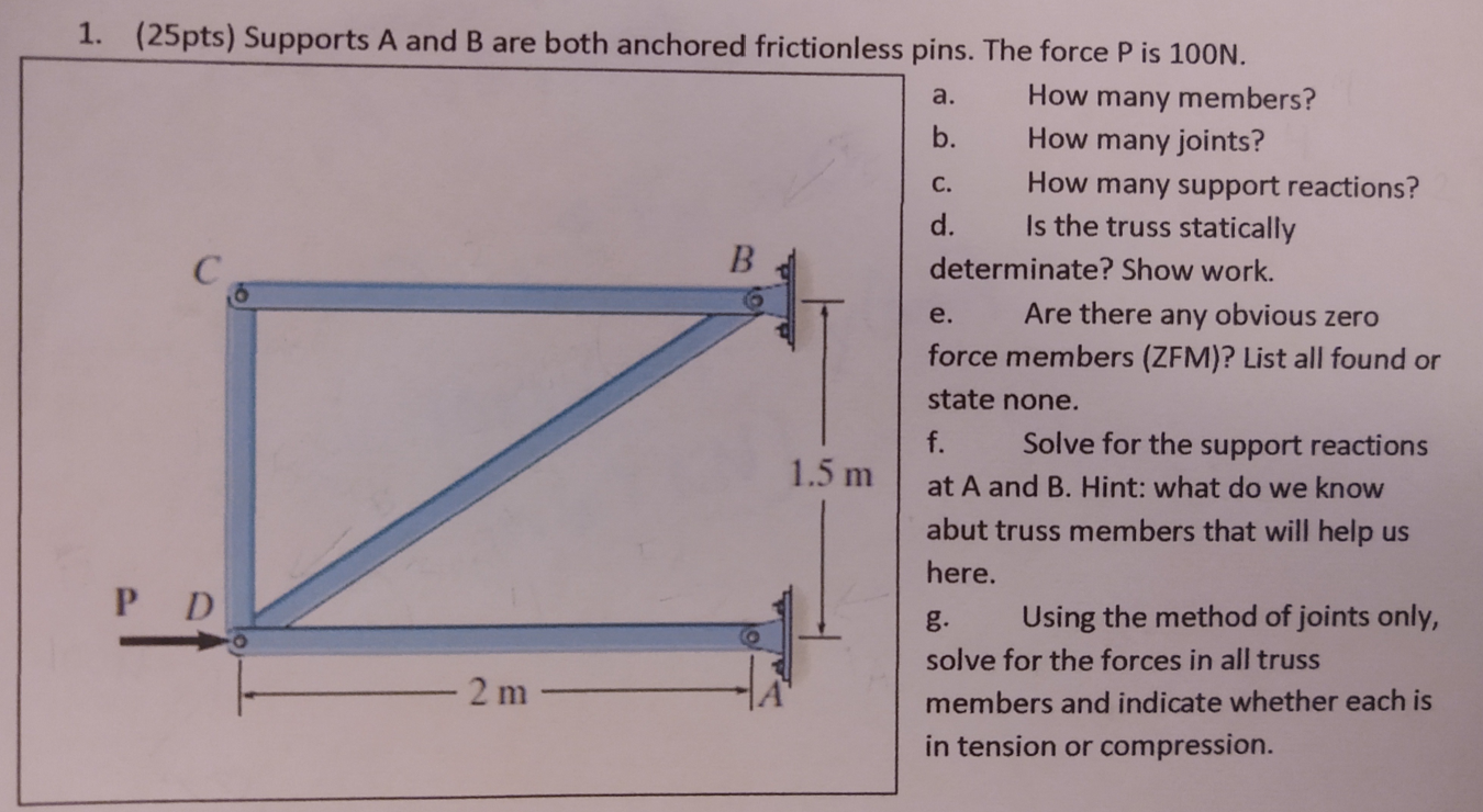 Solved Supports A and B are both anchored frictionless pins. | Chegg.com