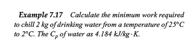 Solved Example 7.17 Calculate the minimum work required to | Chegg.com