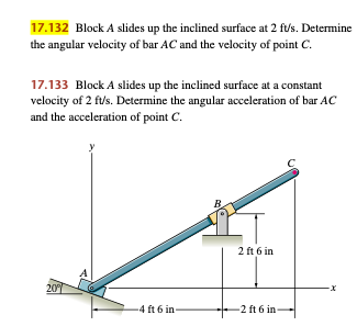 Solved 17.132 Block A slides up the inclined surface at 2 | Chegg.com