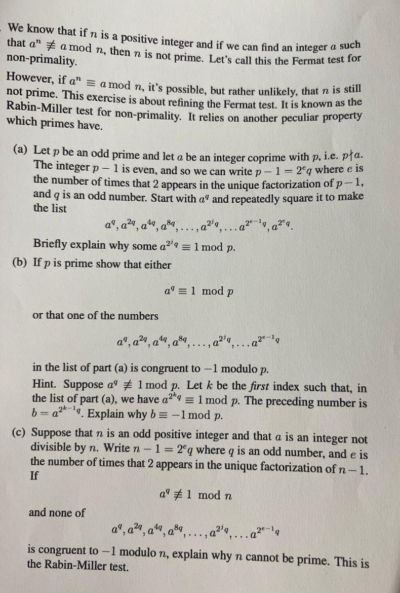 Solved We know that if n is a positive integer and if we can | Chegg.com