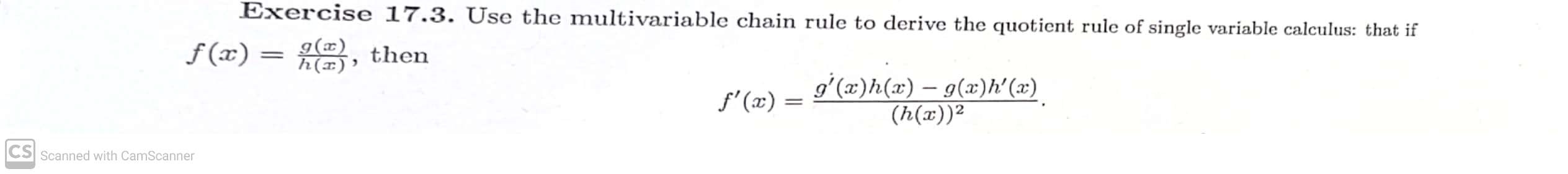 Solved Exercise 17.3. Use the multivariable chain rule to | Chegg.com