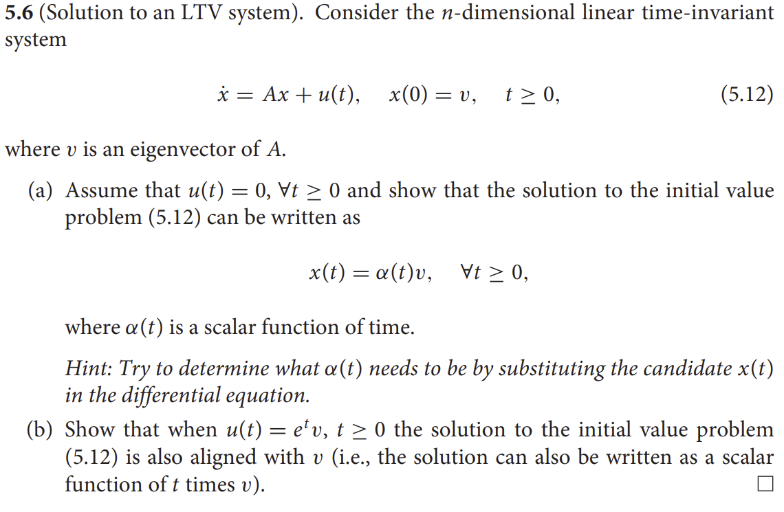 Solved 5.6 (Solution to an LTV system). Consider the | Chegg.com