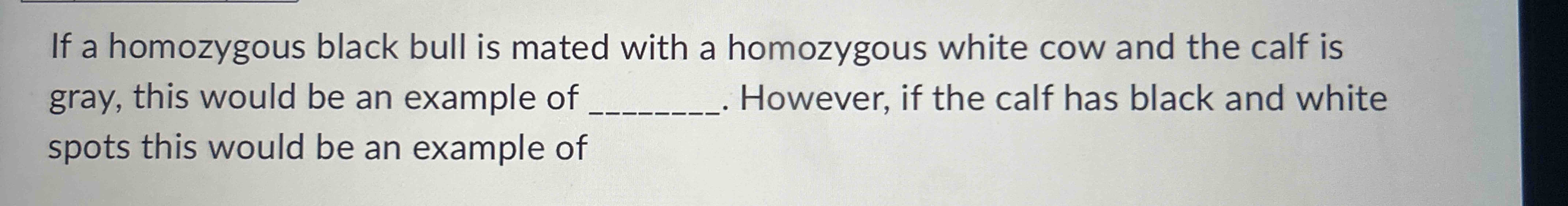 Solved If a homozygous black bull is mated with a homozygous | Chegg.com