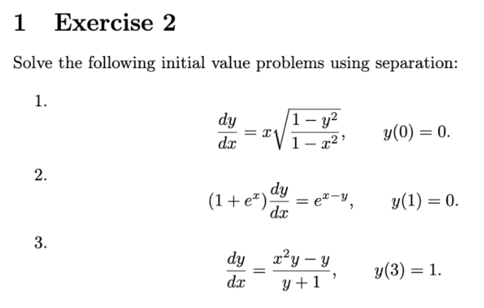 Solved Solve the following initial value problems using | Chegg.com