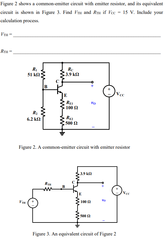 Solved Figure 2 shows a common-emitter circuit with emitter | Chegg.com