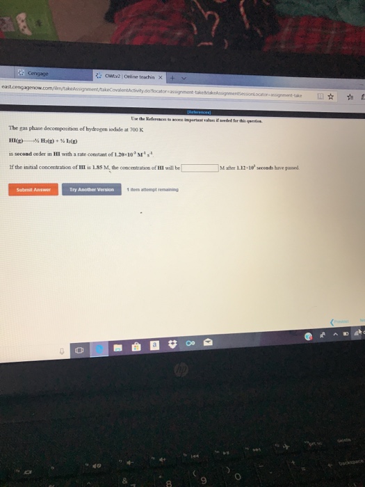 Solved The gas phase decomposition of hydrogen sodide at 700 | Chegg.com