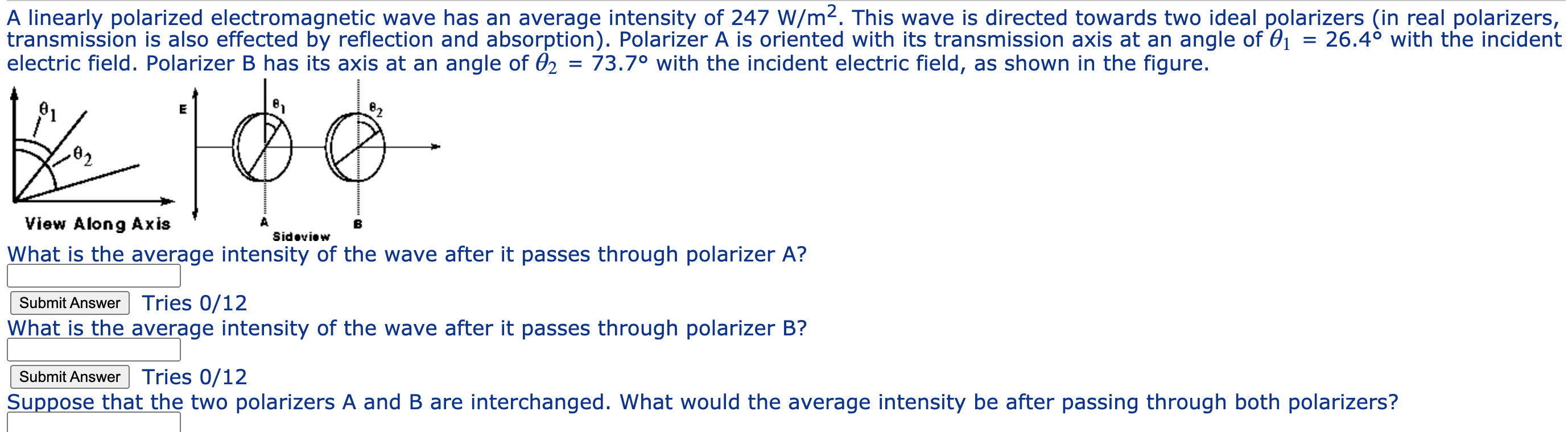 Solved A linearly polarized electromagnetic wave has an | Chegg.com