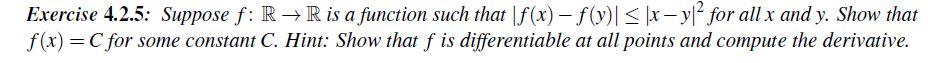 Solved Exercise 4.2.5: Suppose f:R→R is a function such that | Chegg.com