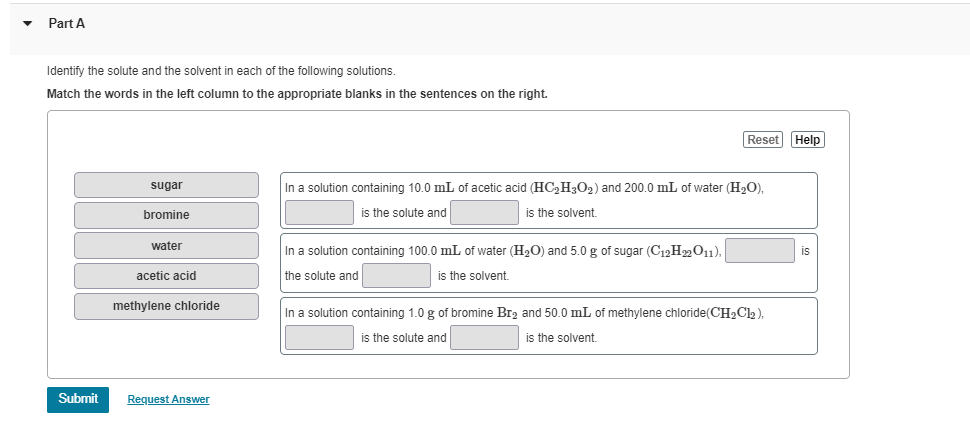Solved Identify the solute and the solvent in each of the | Chegg.com