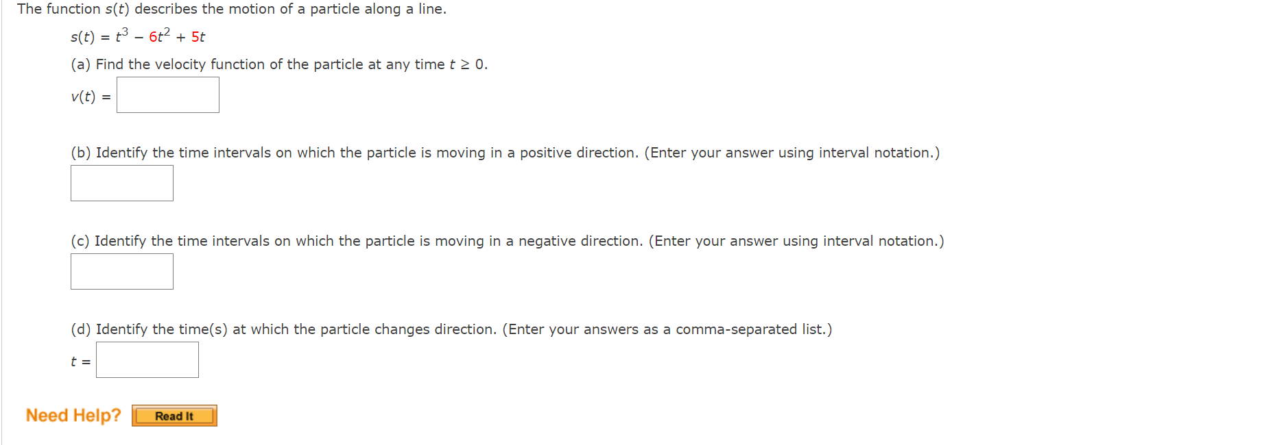 Solved The Function S T Describes The Motion Of A Particle