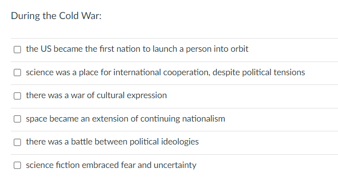 During the Cold War: the US became the first nation | Chegg.com