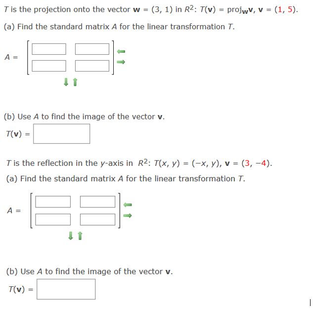 Solved T is the projection onto the vector w = (3, 1) in R2: | Chegg.com
