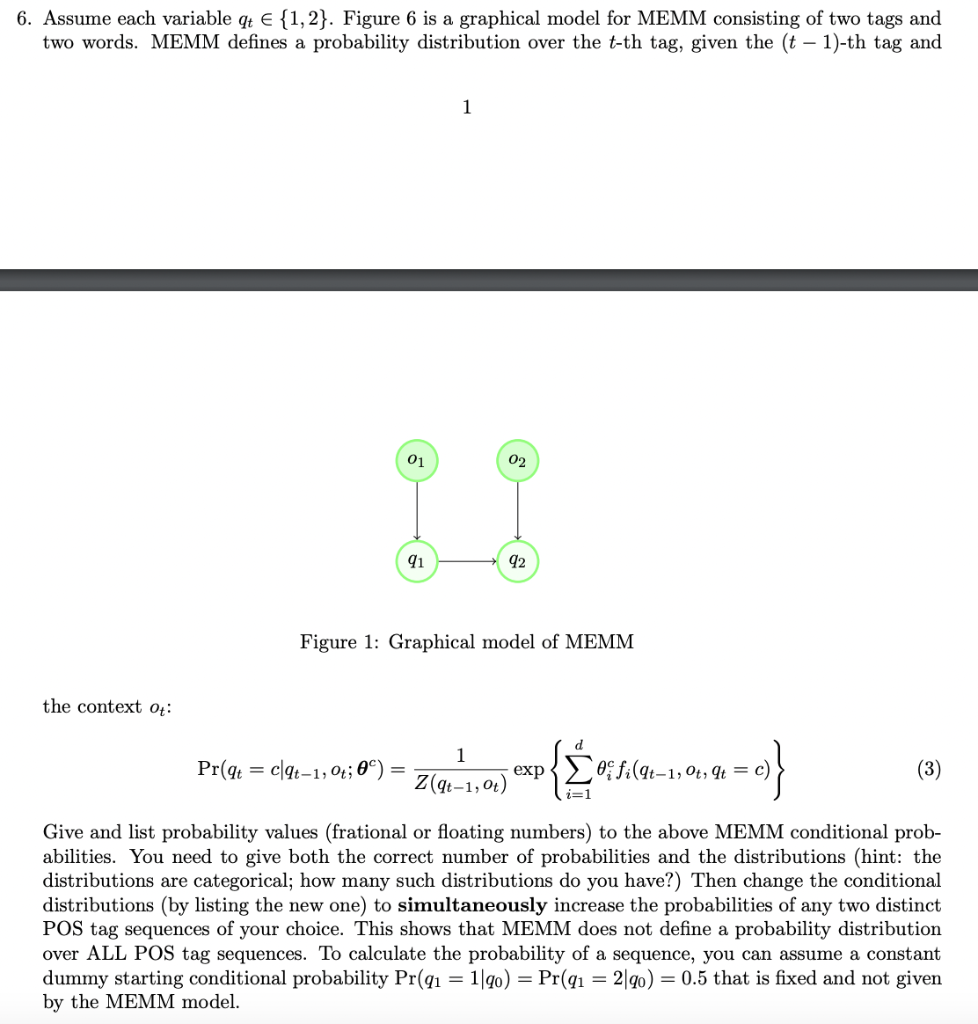 Solved 6. Assume each variable qt∈{1,2}. Figure 6 is a | Chegg.com