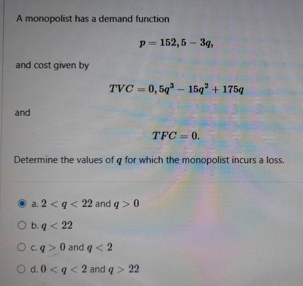 Solved The total cost of producing a certain good is given | Chegg.com