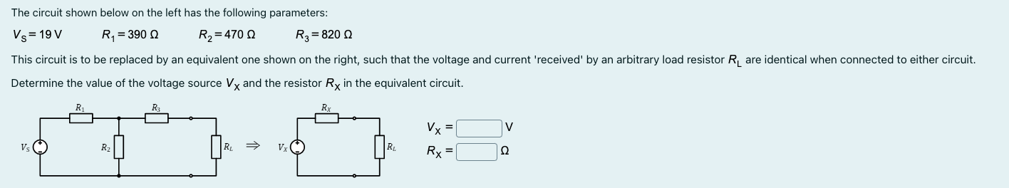 Solved The circuit shown below on the left has the following | Chegg.com