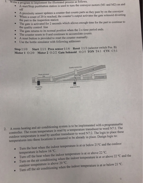 Solved 1.) using logixpro simulator (bottle line) | Chegg.com