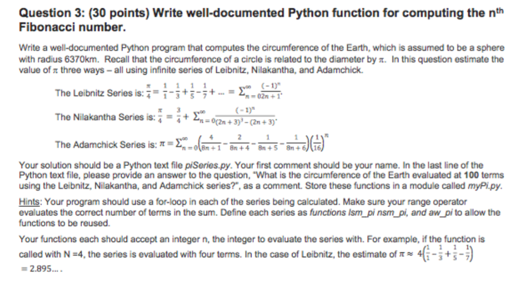 Solved Question 3 30 Points Write Well Documented Python 