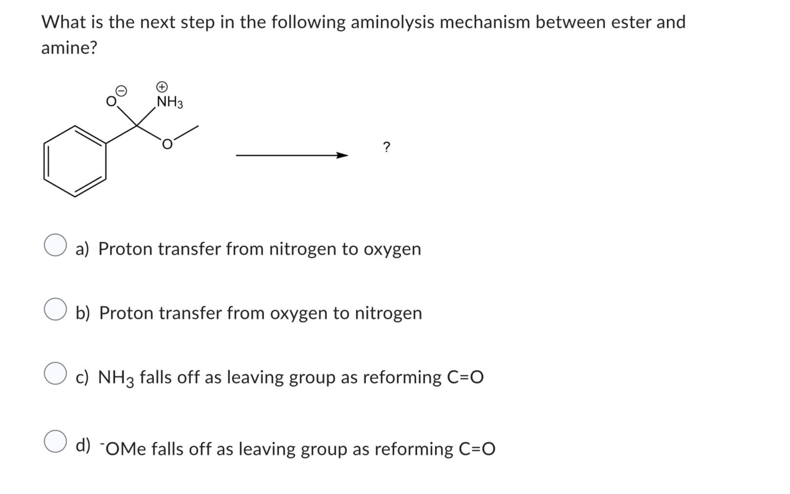 Solved What is the next step in the following aminolysis | Chegg.com