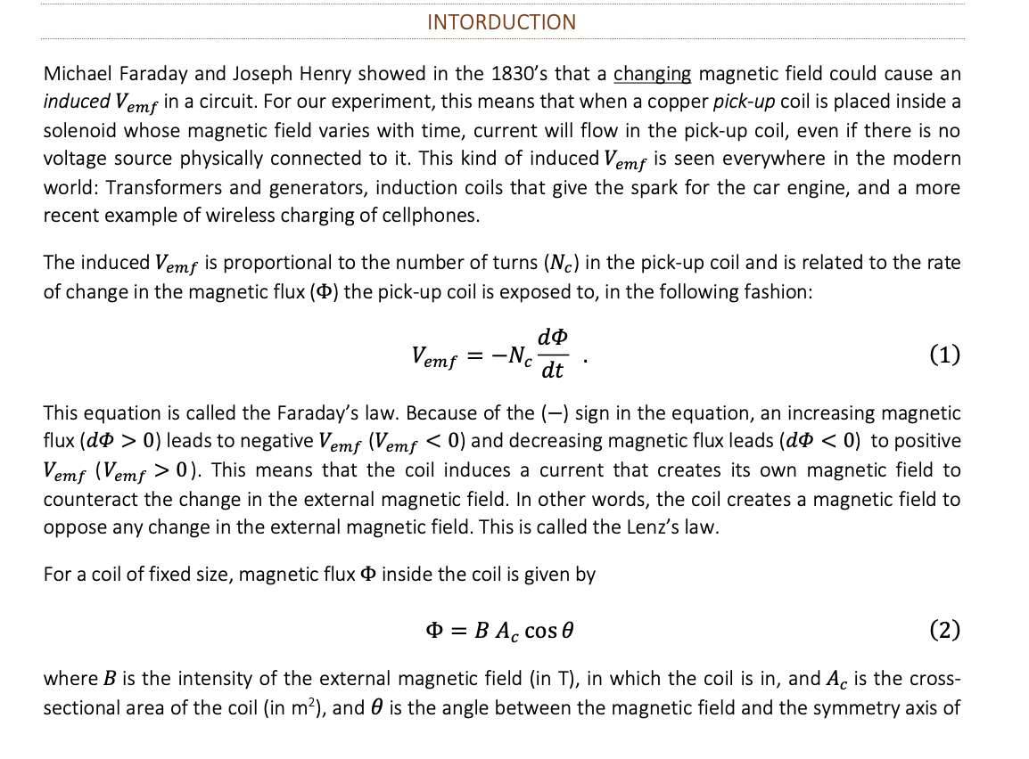 Solved INTORDUCTION Michael Faraday and Joseph Henry showed | Chegg.com