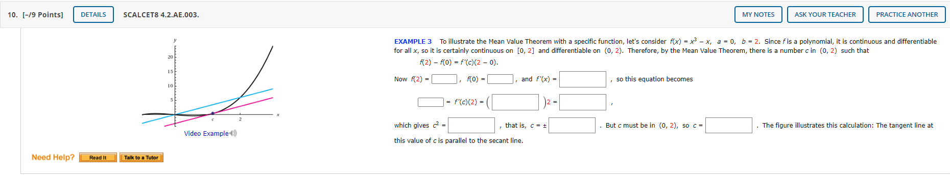 Solved 10. [-19 Points] DETAILS SCALCET8 4.2.AE.003. MY | Chegg.com
