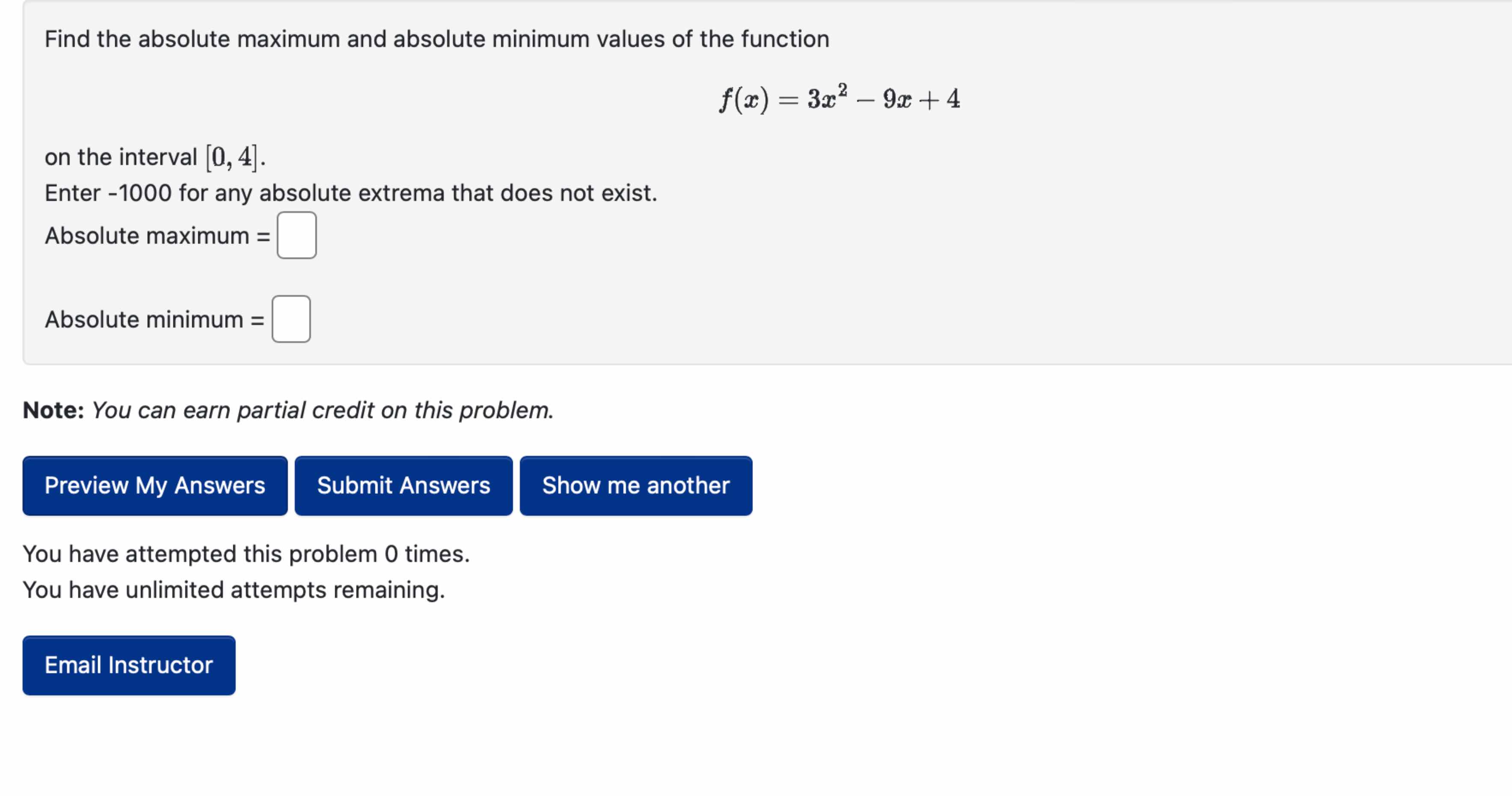 Solved Find the absolute maximum and absolute minimum values | Chegg.com