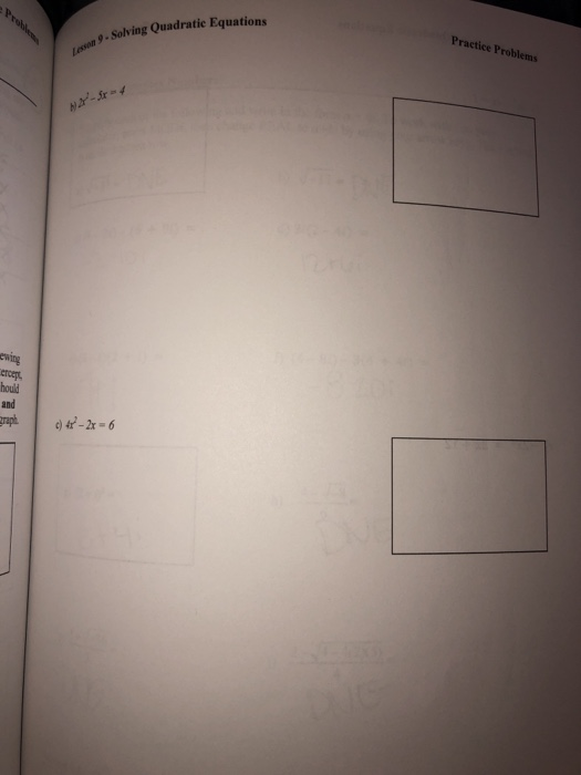 Solved Lesson 9 - Solving Quadratic Equations Section 9.3: | Chegg.com
