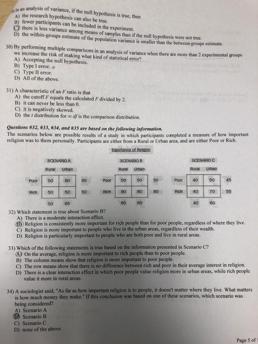 Solved n an analysis of variance, if the null hypothesis is | Chegg.com
